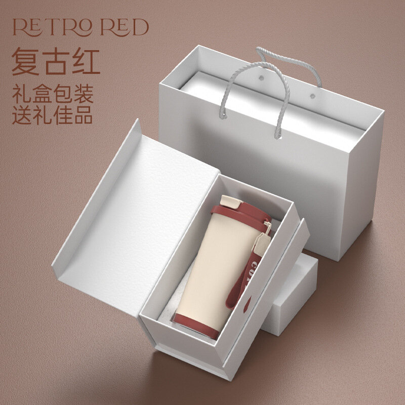 Термос-кружка для кофе с керамической вставкой 316, эстетичный подарок для студентов (мужчин и женщин), кружка для молочного чая с трубочкой, персонализированная кружка для воды.