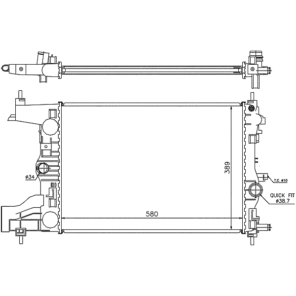 STELLOX 10-26030-SX (1026030_SX / 1300302 / 1300303) радиатор системы охлаждения\ Opel (Опель) Astra (Астра) j 1.4-1.6i