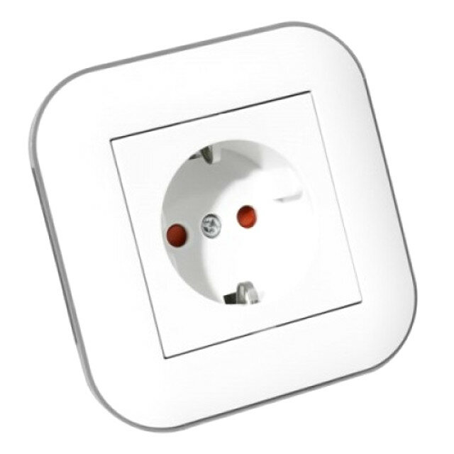 Розетка 1 пост OVIVO Loft с заземлением с защитой от детей белый