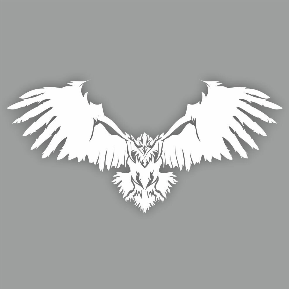 Наклейка "Орел", вид №3", 400х200мм, белая (плоттер), Арт рэйсинг