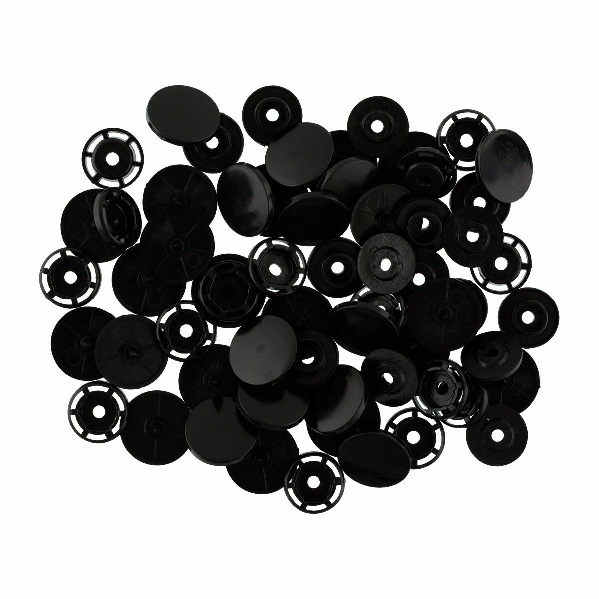 Кнопки "Micron" POM-15 Кнопки пластиковые d 15 мм 15 шт. № 002 чёрный