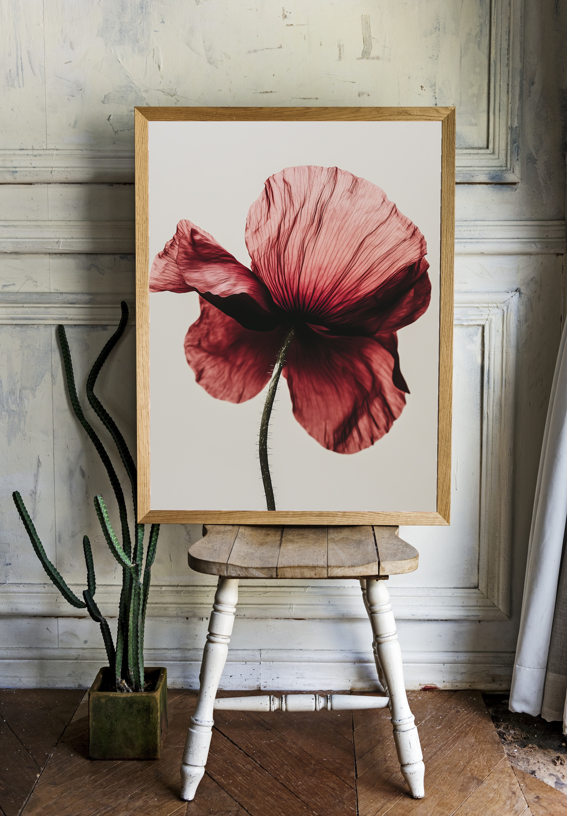 Постер "Нежный красный мак" 40x50 без рамы