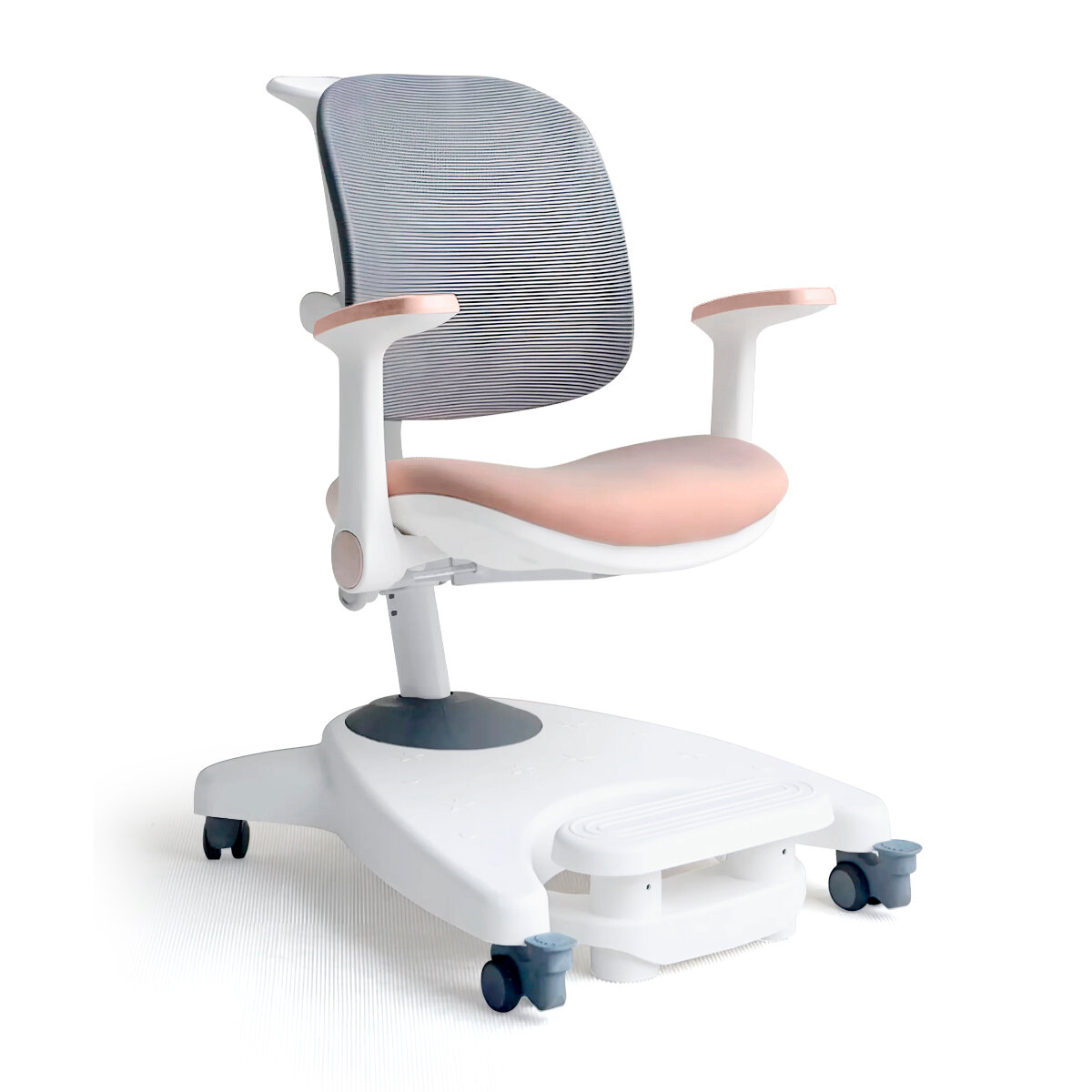 Детское растущее компьютерное кресло Ergokids Level Y-108 персиковое/серое