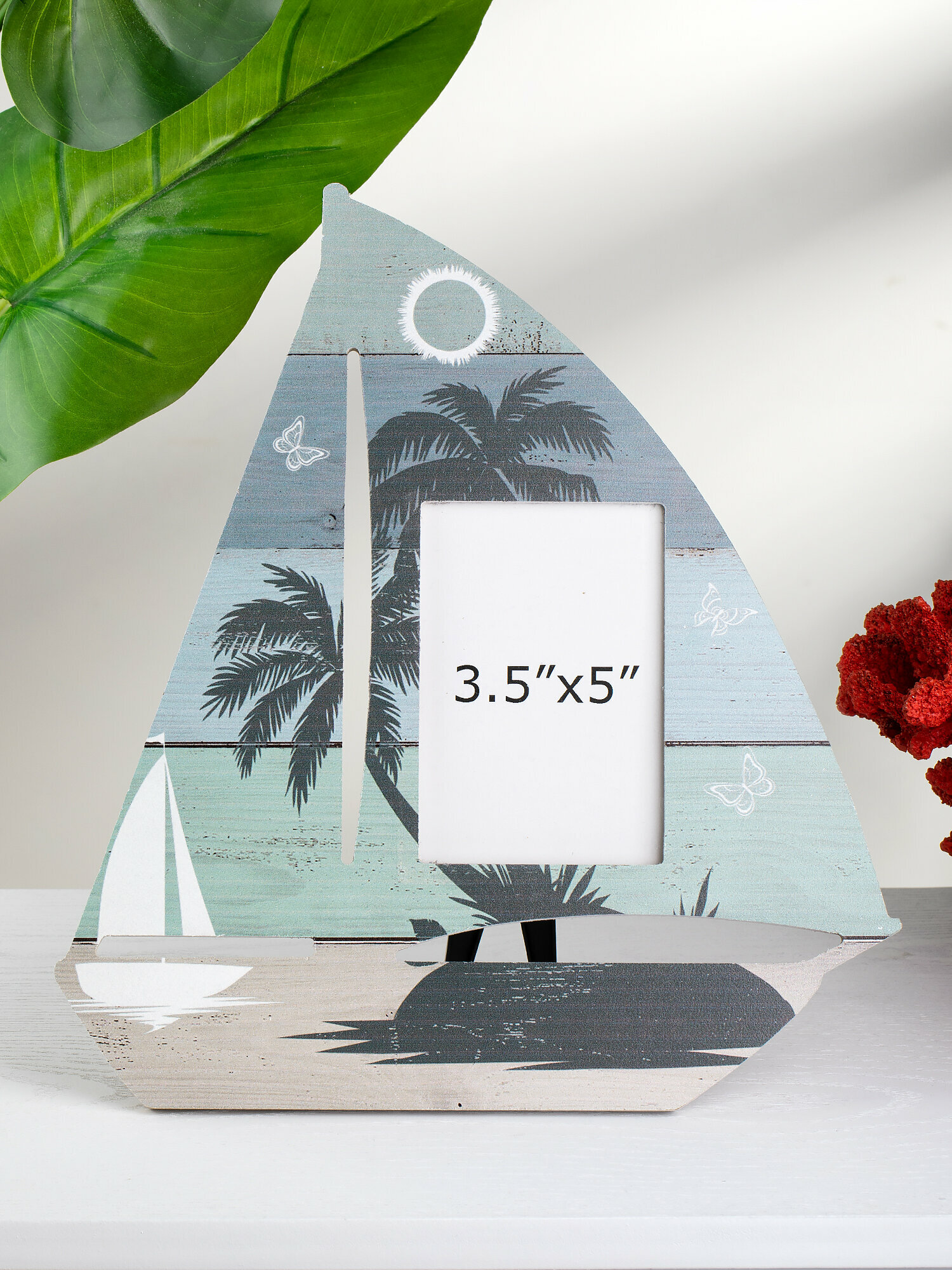 29-564 Фоторамка настольная в морском стиле 30x1x28см (9х13см), Glasar