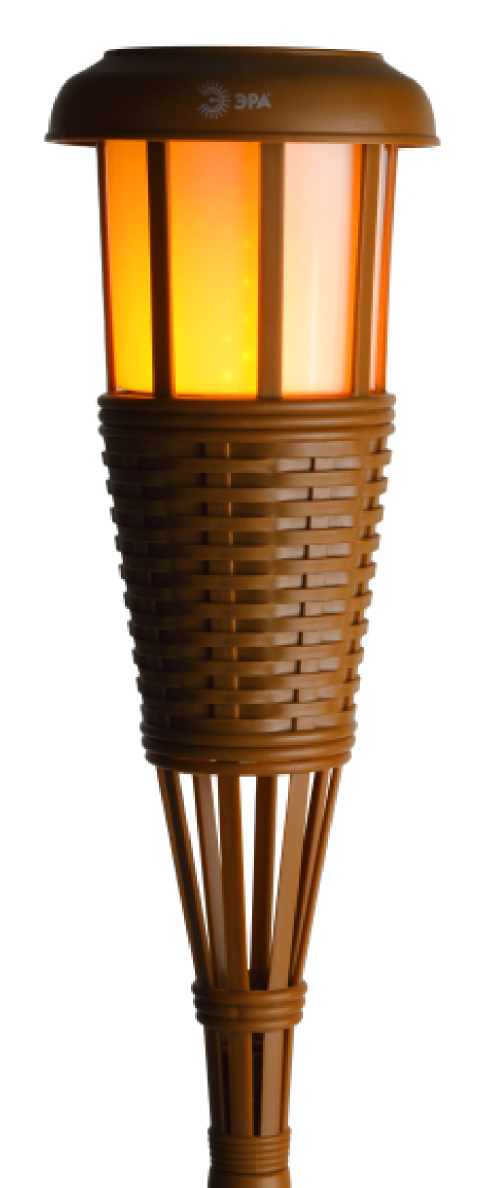 Уличный светильник ЭРА ERASF22-35 Факел бамбук грунтовый с встроенным аккумулятором на солнечной батарее в корпусе из пластика, 160x160x900мм, IP54 / освещение