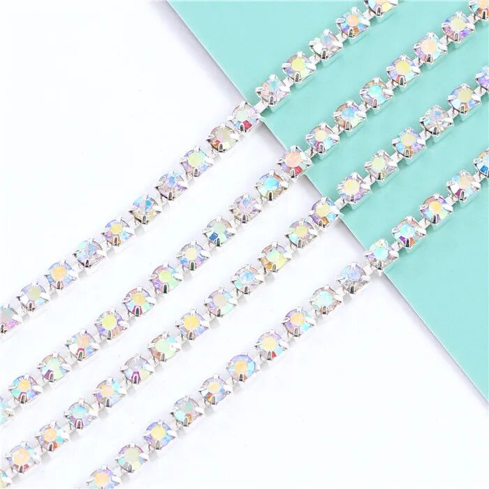 Хрустальная цепочка со стразами Mid-July 3mm, Crystal AB