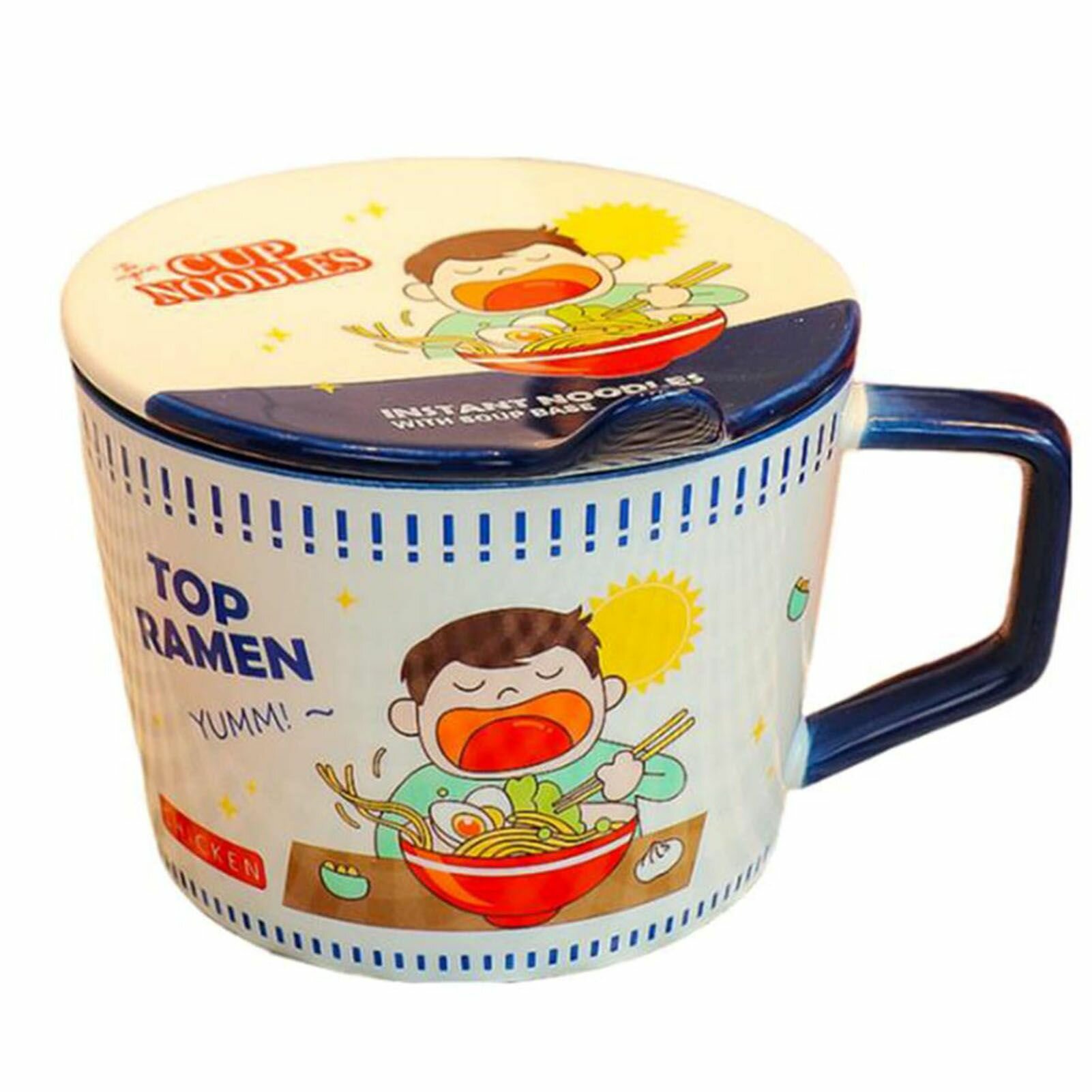 Керамические миски для рамэна и супа с крышкой набор для домашней кухни, десертов и лапши быстрого приготовления