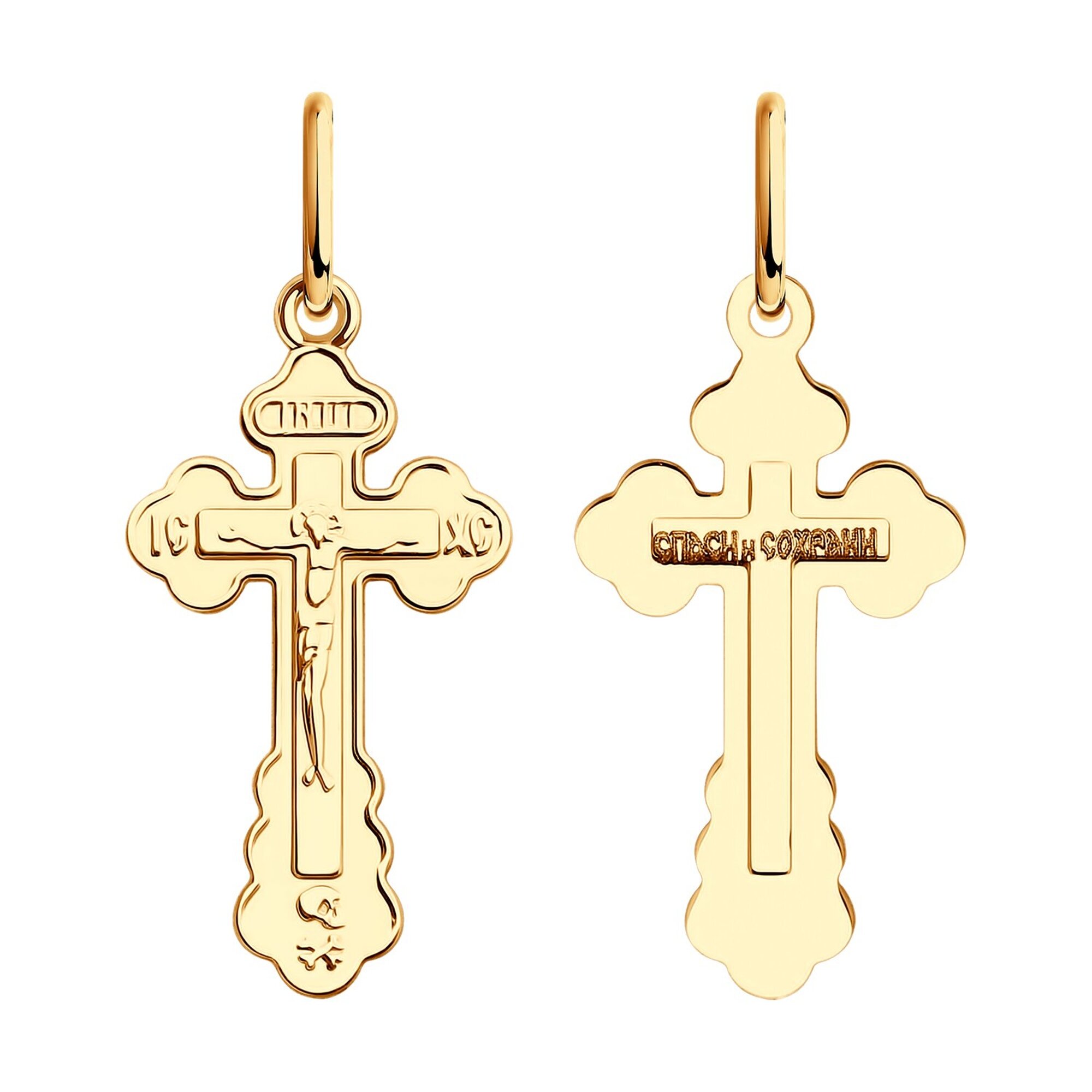 Крестик, красное золото, 585 проба