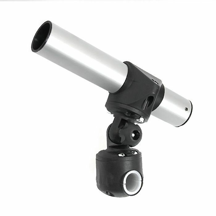 Держатель спиннинга Poseidon сквозной на леер наклонный (несъемный), алюминий