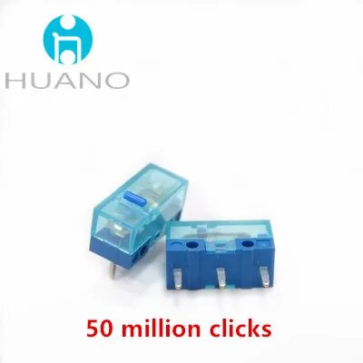 2 шт. микропереключатели мыши HUANO черный, синий 2Pc Transparent Blue