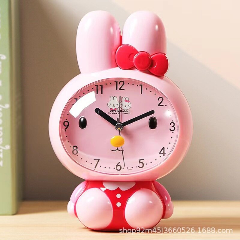 Будильник "Милые дети", розовый, с ночником, с повторением, с отключением звука