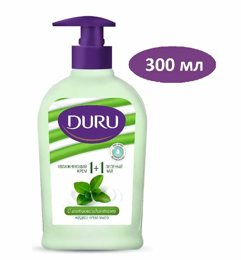 Крем-мыло DURU увлажняющий крем и зеленый чай, 300 мл