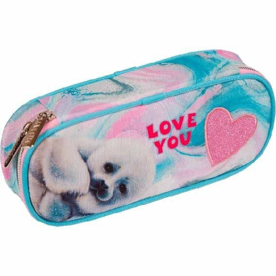 Пенал-косметичка deVENTE 210х80х50, "Seal" овальный, текстиль, с органайзером-створкой (7023325)