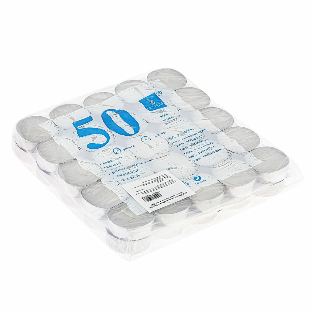 Свеча КНР плавающая D 38 мм h 13 мм, 12 гр, время горения - 3,5 часа, 50 штук