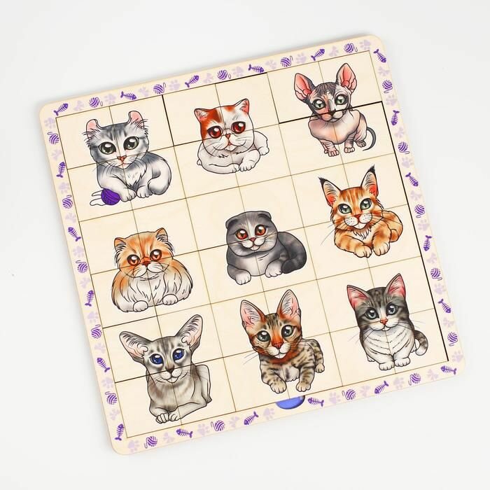 Пазл в рамке Нескучные игры двухслойный, Cat show, "Забавные котики" (5402587)