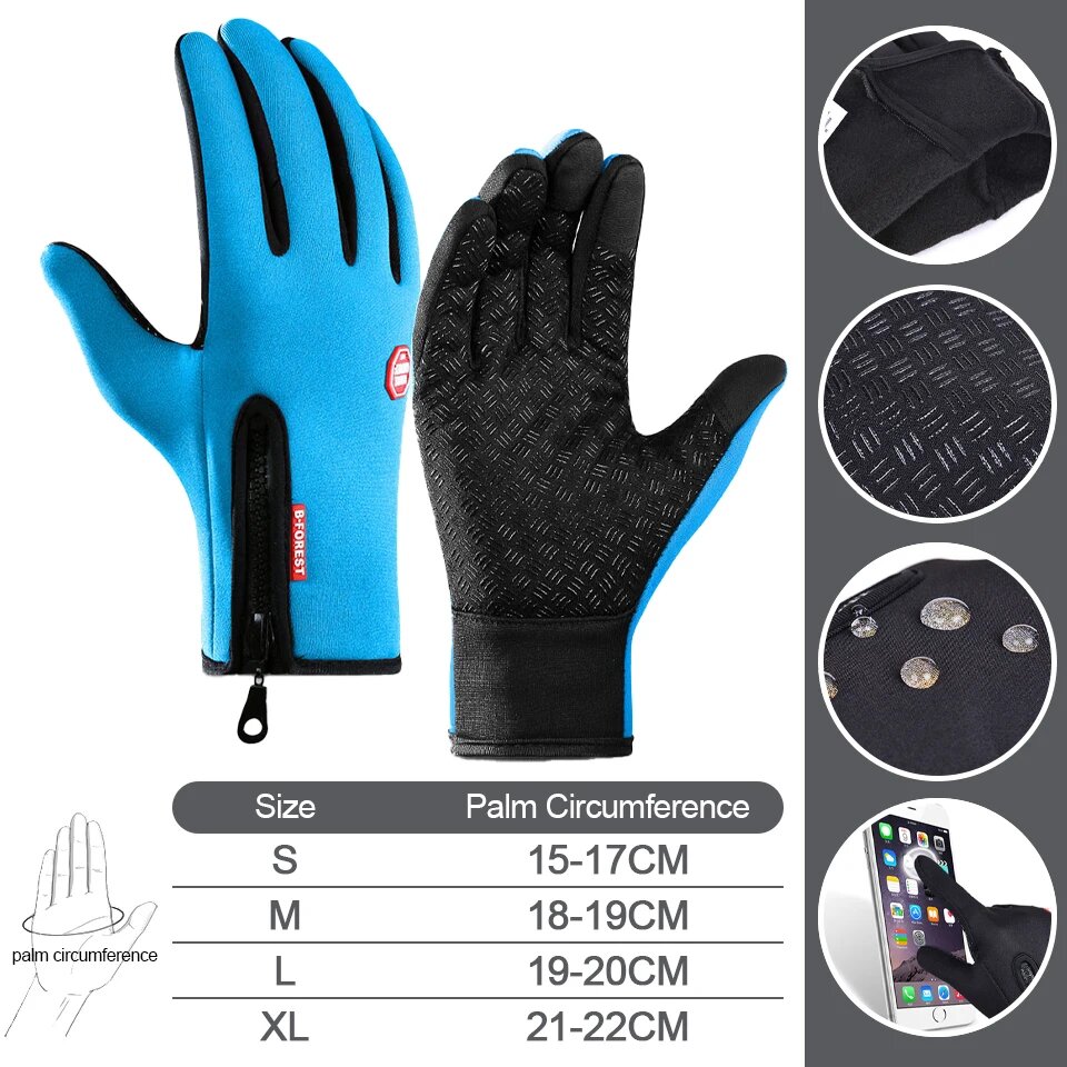 Рыболовные перчатки Pesca неопреновые кожаные Черный, М, Type C-Light Blue