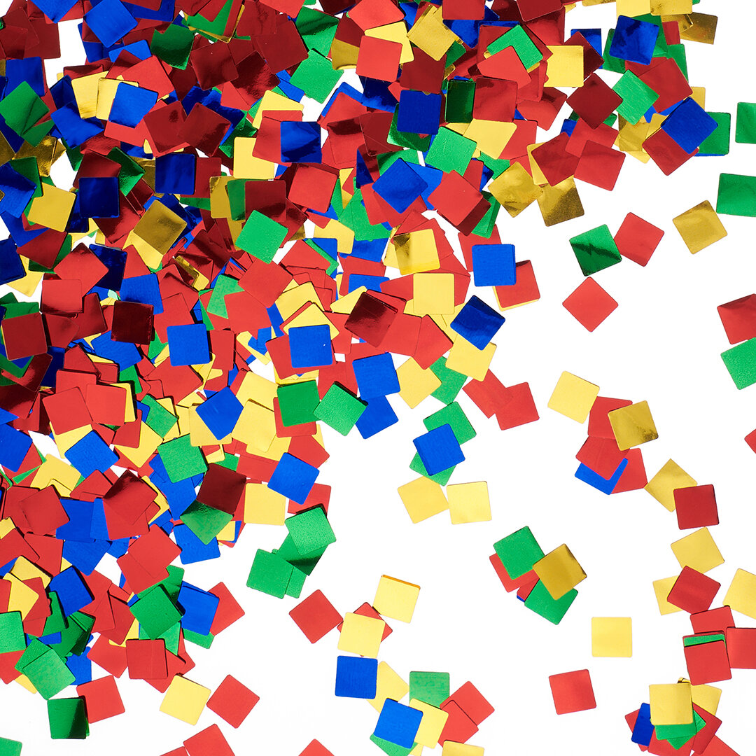 Конфетти Волна веселья Фольга Квадрат, Супер микс металлик 1 см 50 г