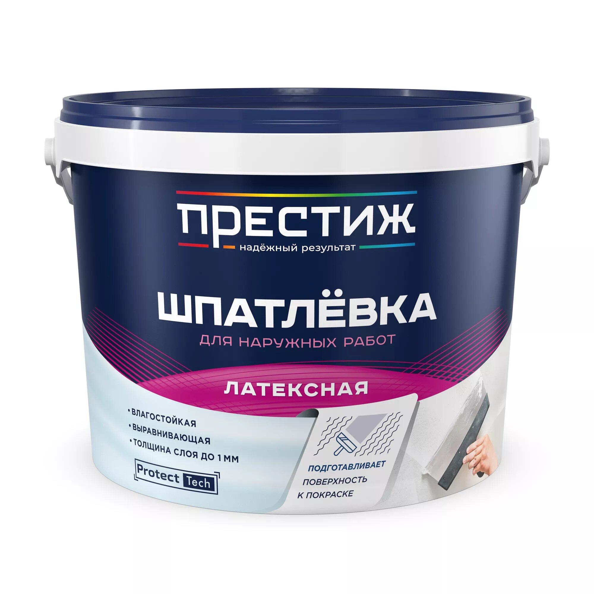 Шпатлевка латексная Престиж, 30 кг, белая, тонкослойная, для наружных работ