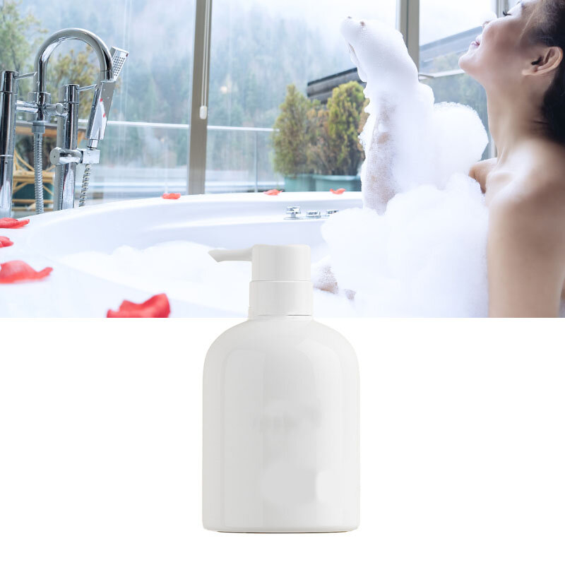 Дозатор для шампуня, пластиковая бутылка 500 мл, большая емкость, украшение для дома с насосом для ванной комнаты, белый