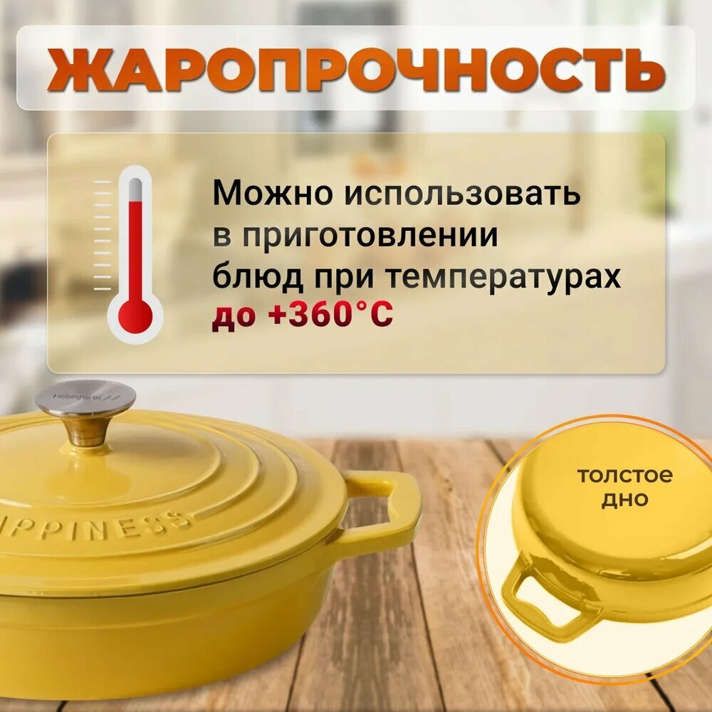 Жаровня, Чугун, 2 л, 23 см