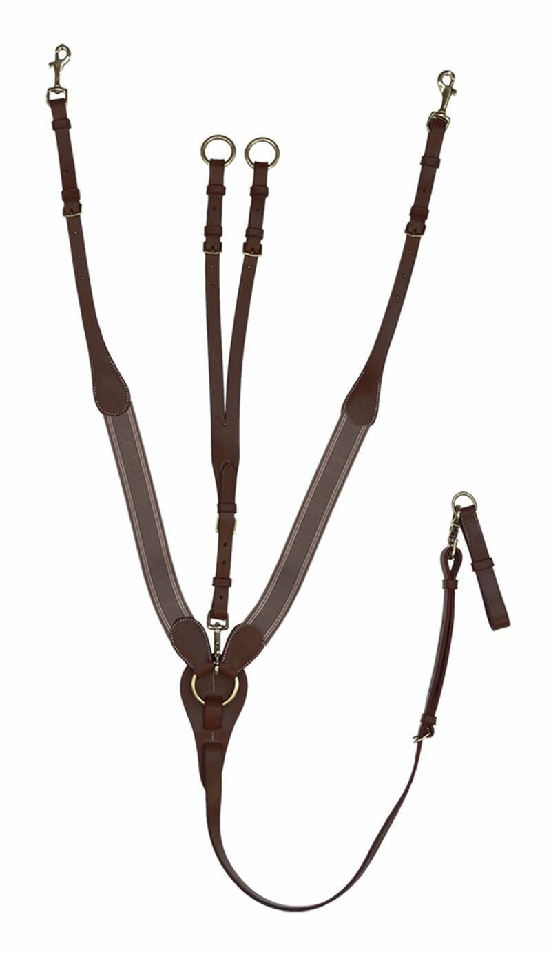 Подперсье для лошади с резинками и натуральным мехом на груди DASLO цвет черный, размер Full.