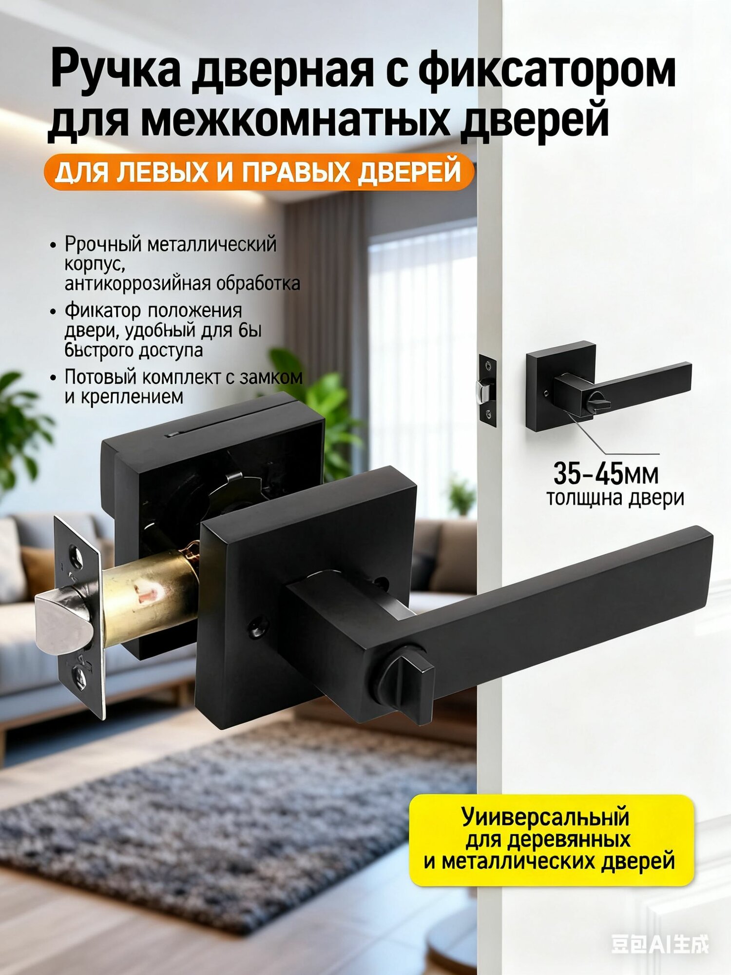 Ручка дверная с защелкой
