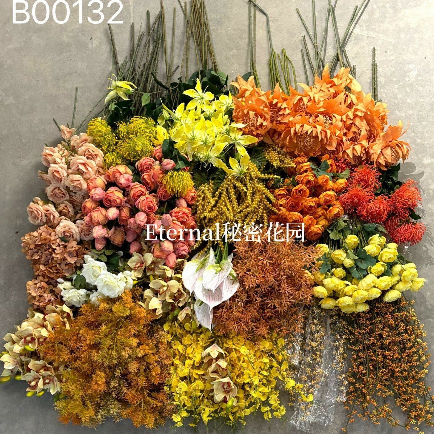 Набор цветочных композиций "Моне", 240 цветов, имитация садового стиля