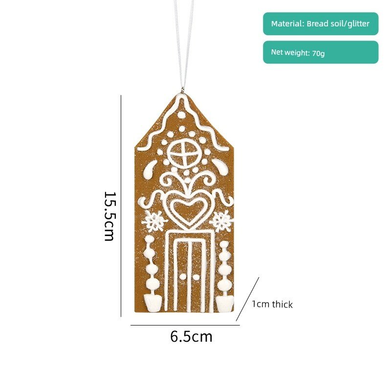 Новогодние украшения: глиняный пряничный человечек, домик, снежинка, колокольчик, подвеска из мягкой глины, елочный