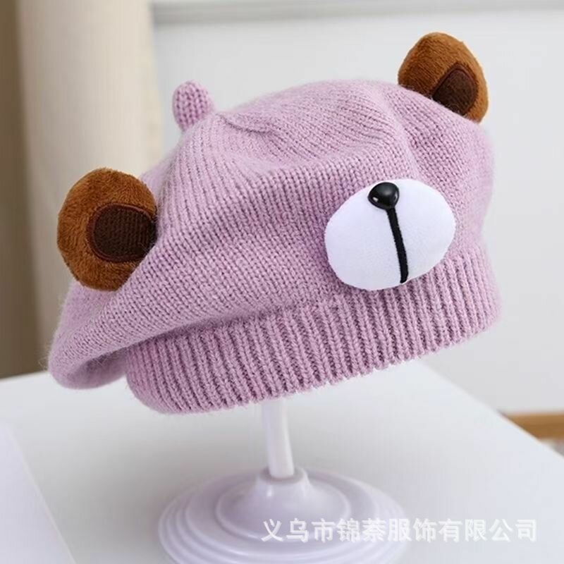 Весенне-осенний корейский вариант для мальчиков и девочек, универсальный вязаный берет ярких цветов, детская стильная повседневная шерстяная шапка, шапка художника.