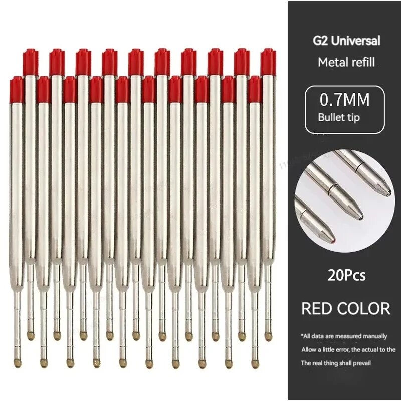 20 Стержней Для Шариковых Ручек L: 3,9 Дюйма/99 Мм Чернильные Стержни G2 Для Средних Точек, Разные Цвета, Черный, Красный, Синий