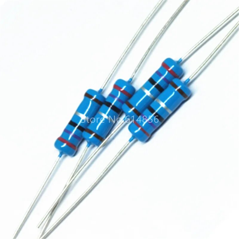 20pcs 2W 1% 1R ~ 1M Metal film resistor 2.2R 4.7R 10R 22R 47R 100R 220R 470R 510R 1K 10K 100K 2.2K 4K7 22K 330K 470K 1M