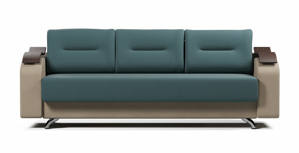 Диван-кровать Волна, 240х100х90 см, механизм Еврокнижка, диван раскладной, с ящиком для белья, с высокими ножками