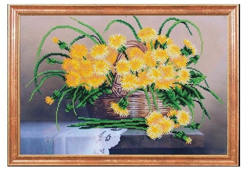 Рисунок на ткани Магия канвы "Одуванчики в корзине", 39x27 см