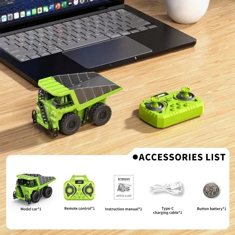Радиоуправляемый мини грузовик и кран 1:64 Play Зеленый, box packaging1