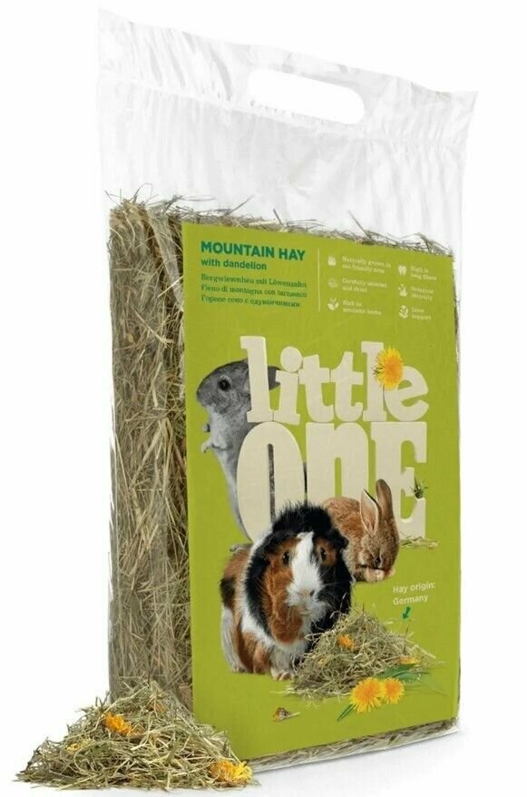 Little One Наполнитель для грызунов Горное сено с одуванчиком, непрессованное 400г