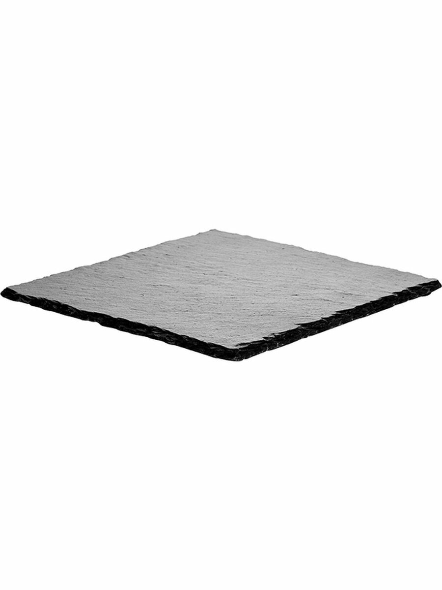 Блюдо для подачи; сланец натуральный; L-24,7, B-24,7см; черный.