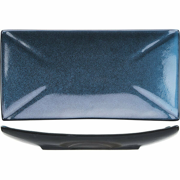 Блюдо для суши "Млечный путь голубой", фарфор, , H-40, L-275, B-140мм, голуб, черный