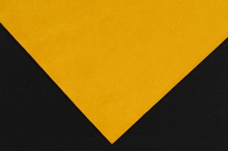 Замша искусственная двухсторонняя, размер 15х20см, толщина 0,85мм, цвет желтый, 1028-119, 1шт