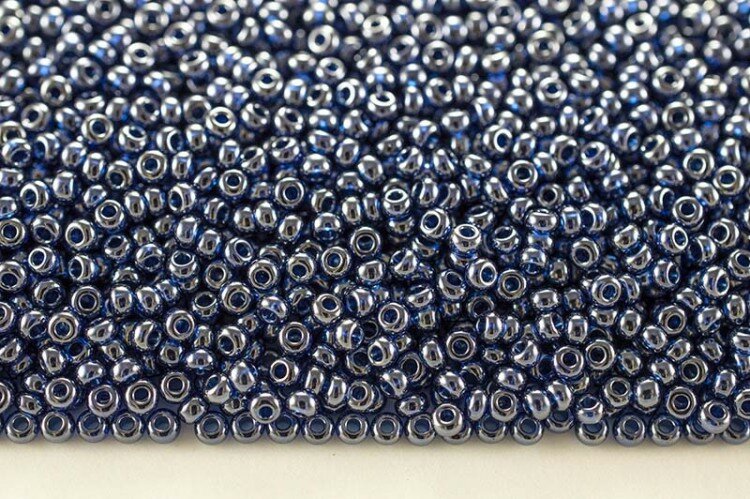 Бисер чешский PRECIOSA круглый 10/0 66100 синий блестящий, 20 грамм