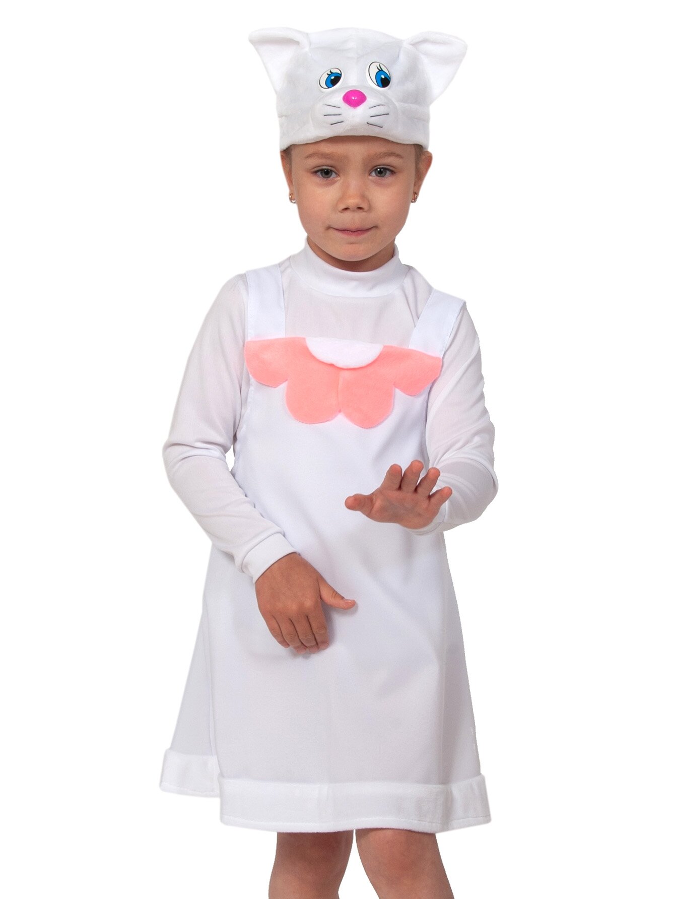 Костюм детский Кошечка белая ткань-плюш (92-116)