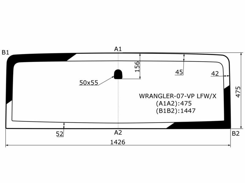 Стекло лобовое Jeep Wrangler 06-18 XYG арт. WRANGLER-07-VP LFW/X