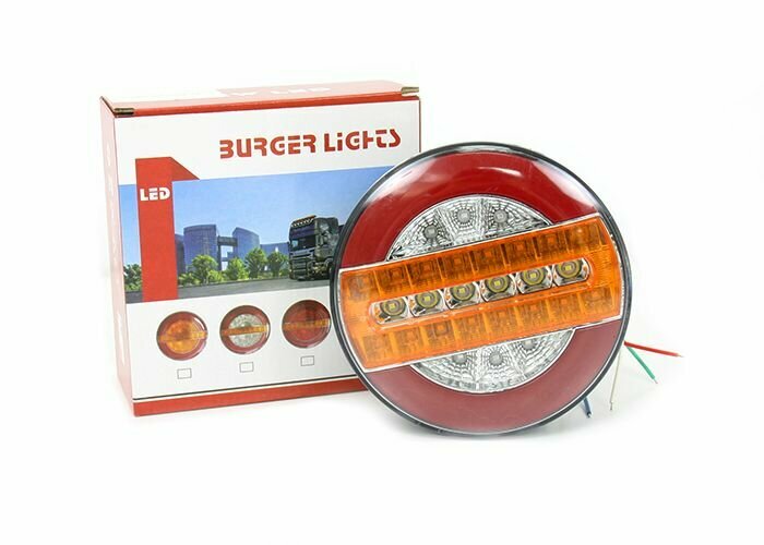 Фонарь задний универсальный круглый Neon 12-24В (с бегущим сигналом поворота)