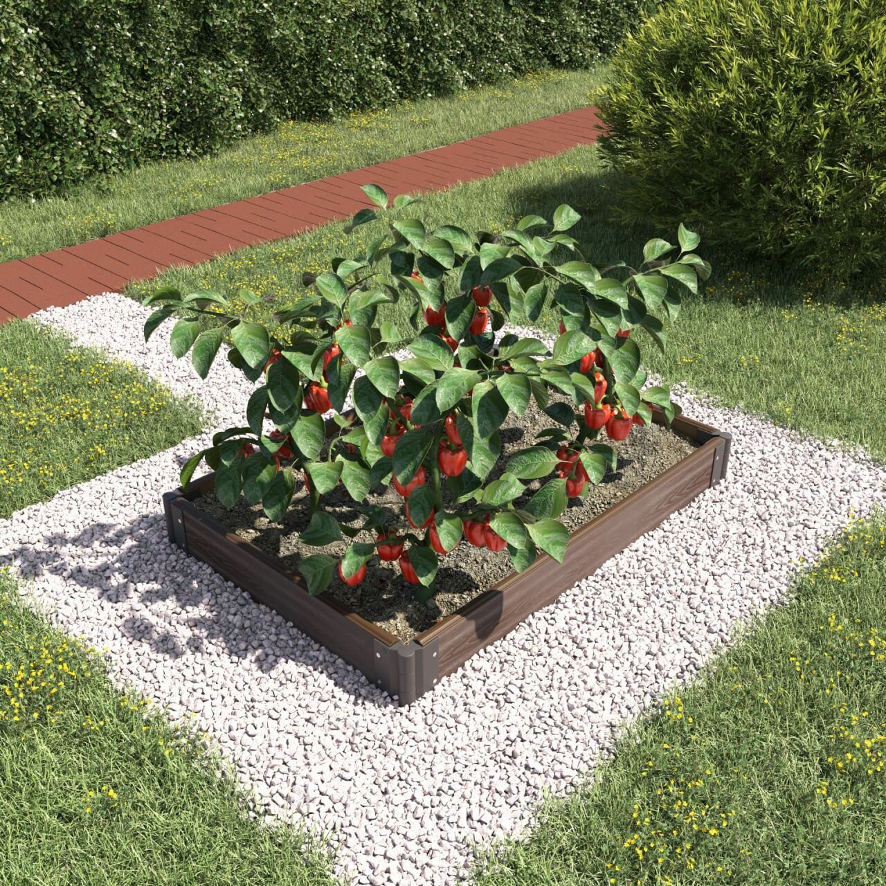 Грядка из ДПК 1.5 м x 0.5 м, (высота: 155 мм, толщина: 25 мм, венге)