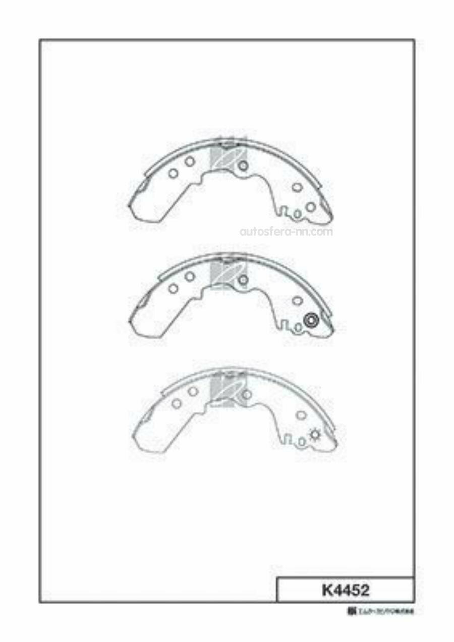 KASHIYAMA K4452 K4452-01 4316.00=528 SBS ! колодки барабанные\ Isuzu Trooper 2.3i/3.2TD 84-86