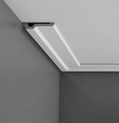 Карниз Гладкий Orac Decor С356 Д200xШ10xВ2 см Лепнина из Полиуретана / Орак Декор.