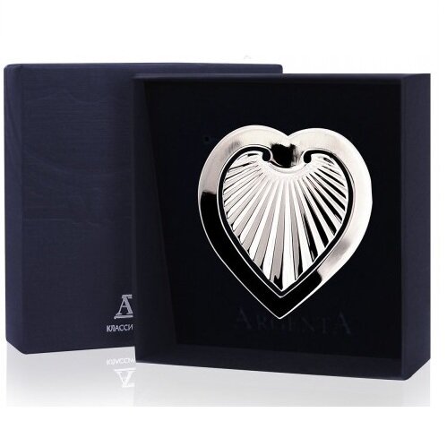 Серебряная закладка для книг Сердечко в футляре