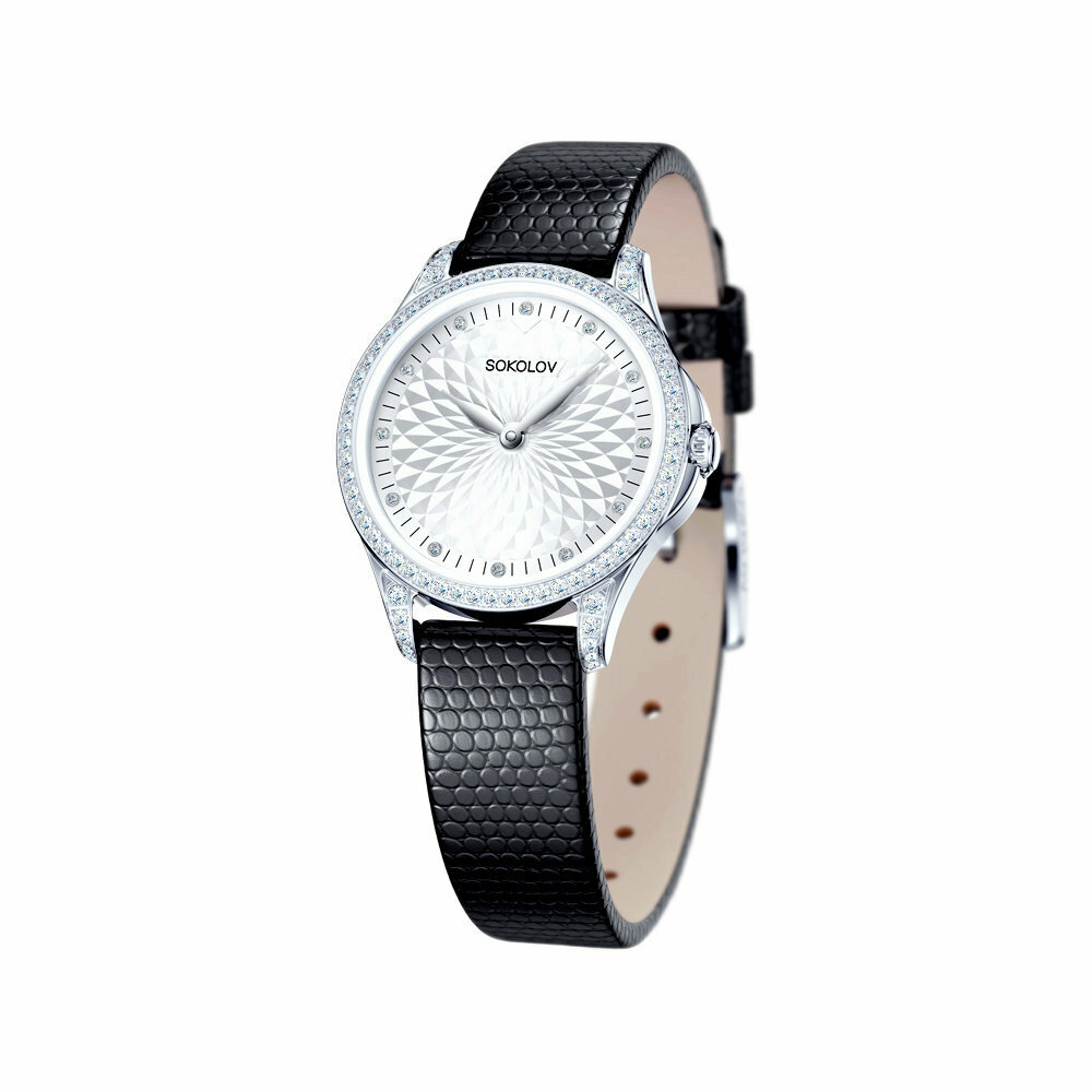 Наручные часы Flirt, серебро, фианит