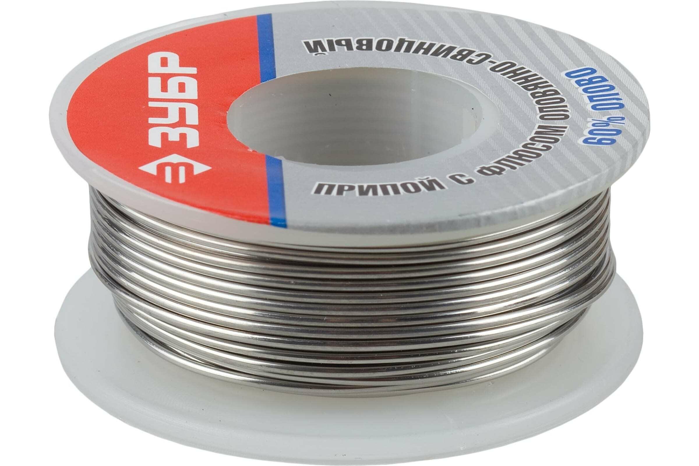 Припой ЗУБР оловянно-свинцовый, 60% Sn / 40% Pb, 100гр