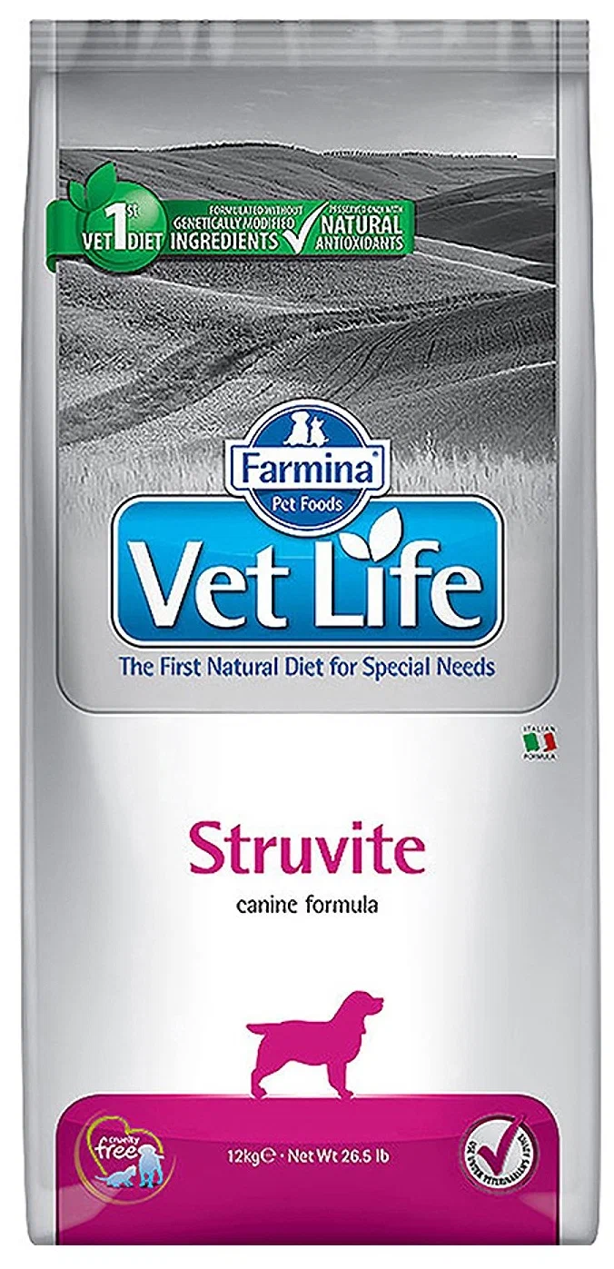 Farmina Vet Life Struvite сухой для собак лечение и профилактики МКБ струвитных уролитов 12кг