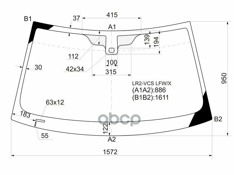 Стекло лобовое (Датчик дождя) Land Rover Freelander 06-14 XYG арт. LR2-VCS LFW/X